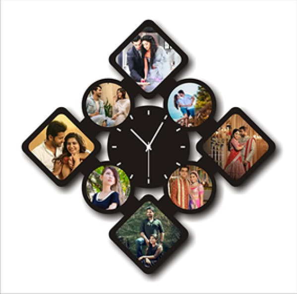 რომბის ფორმის კედლის საათი ფოტოებით - ravachuqo.ge